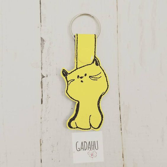 Kitty Snap tab Key Fob ITH Embroidery Design file – Gadahu
